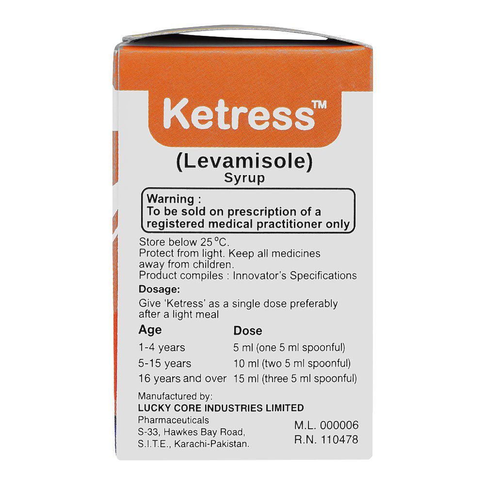 Purchase Ketress Syrup, 15ml Online at Best Price in Pakistan - Naheed.pk