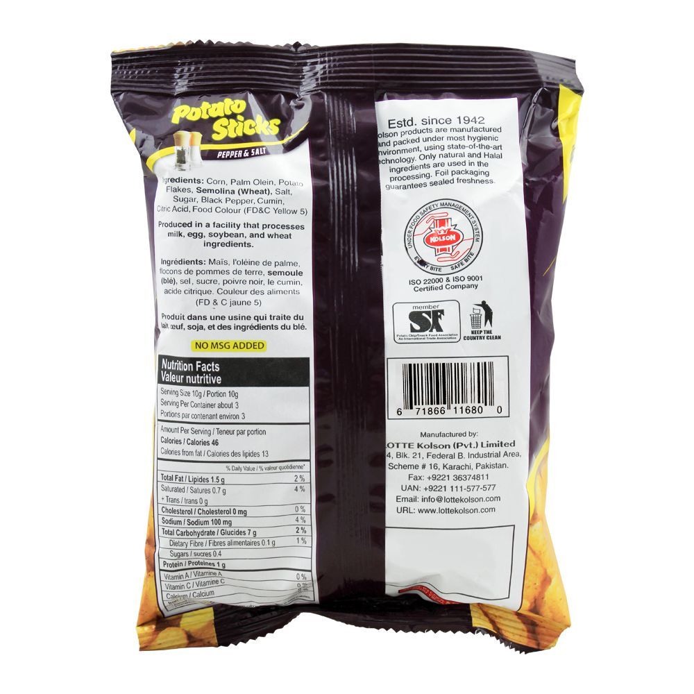Purchase Kolson Potato Sticks, Pepper & Salt, 18g Online at Special ...