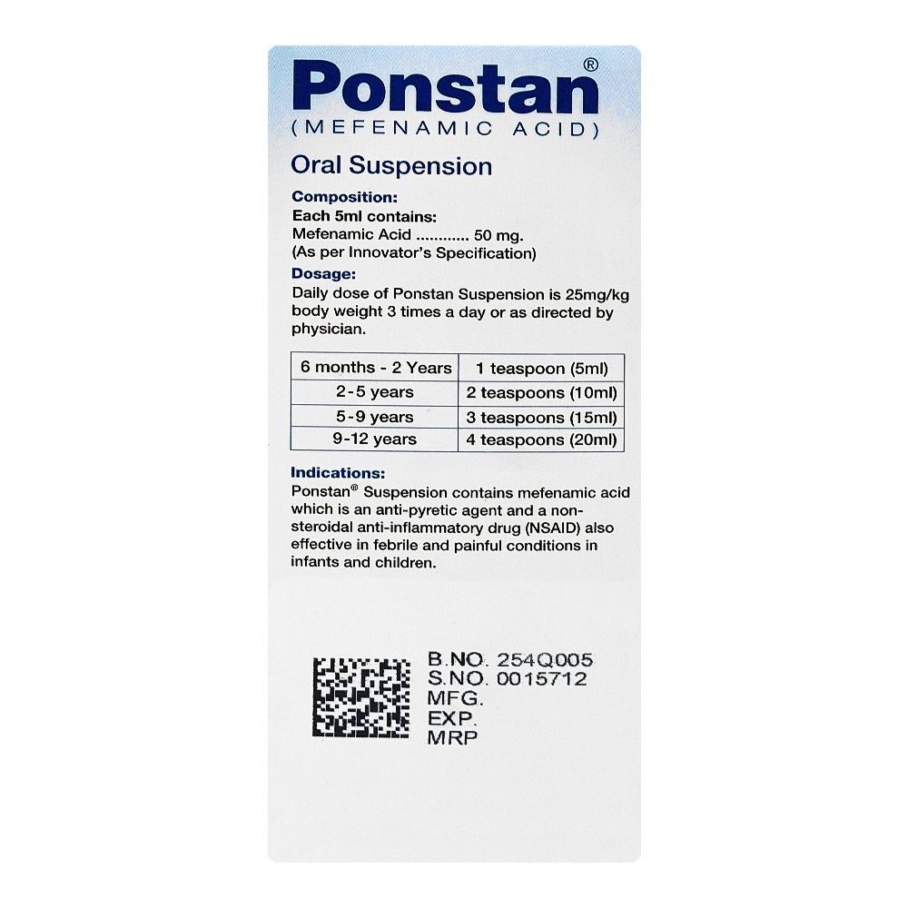 LCI Ponstan Oral Suspension 90ml