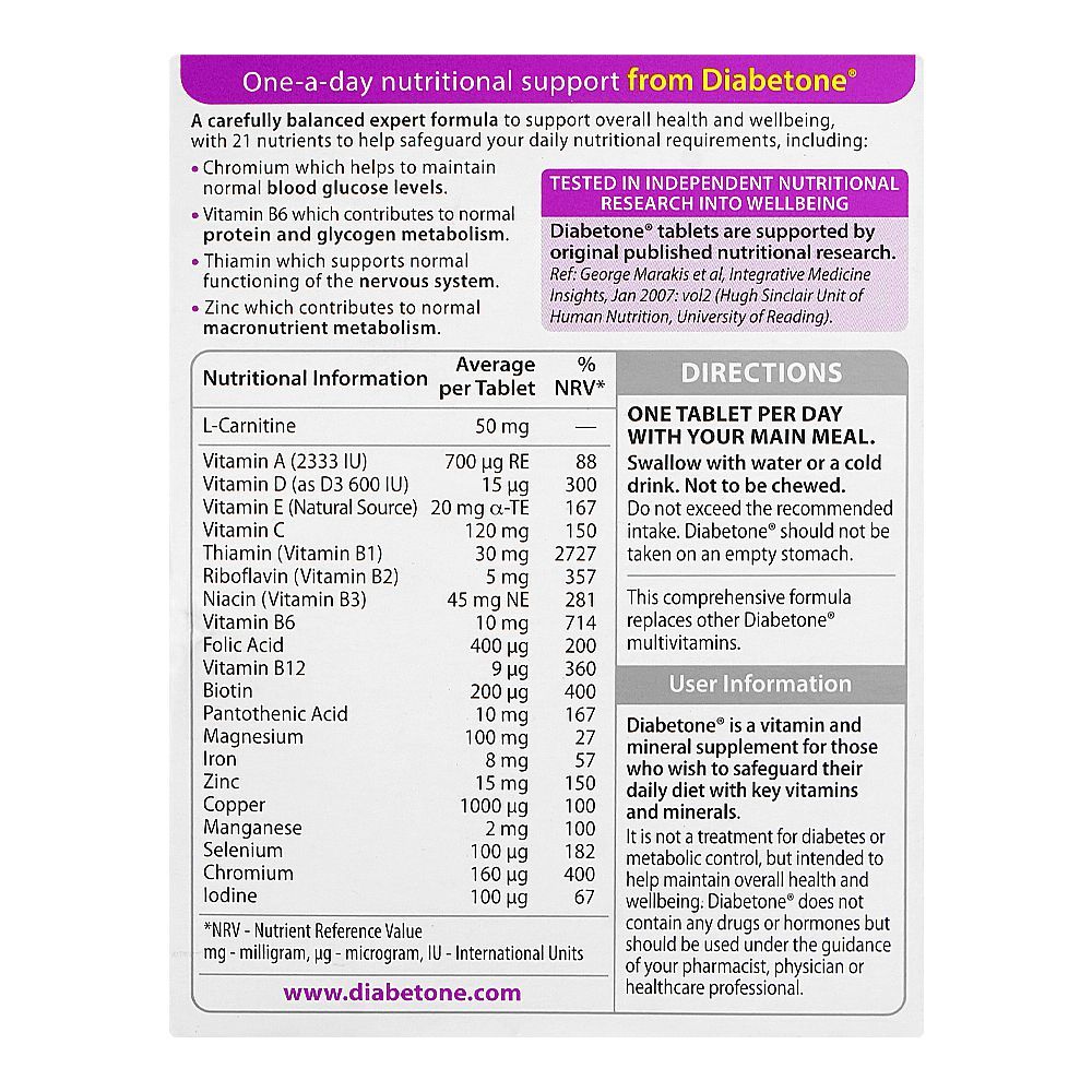 Order Diabetone Orignal Tablets, 30-Pack Online at Special Price in ...