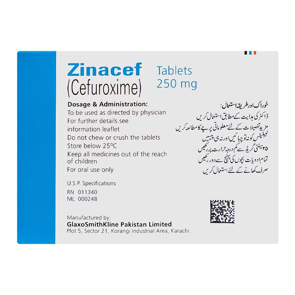 Purchase Zinacef Tablets Strip, 250mg Online at Best Price in Pakistan ...