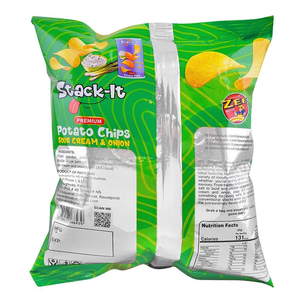 Purchase Zee Stack-It Sour Cream & Onion Potato Chips, 62g Online at ...