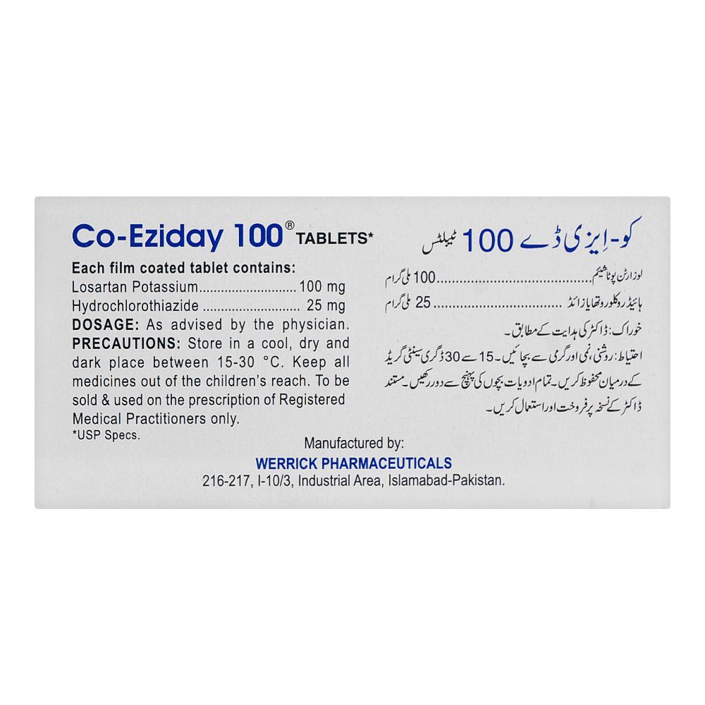 Order Werrick Pharmaceuticals Co-Eziday Tablet, 100mg, 10-Pack Online ...