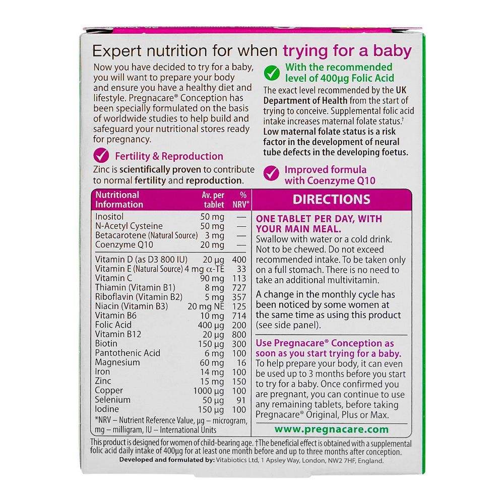 Purchase Pregnacare Conception Tablets, 30-Pack Online at Best Price in ...