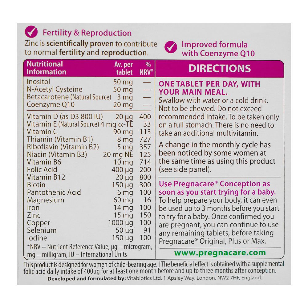 Purchase Pregnacare Conception Tablets, 30-Pack Online at Best Price in ...