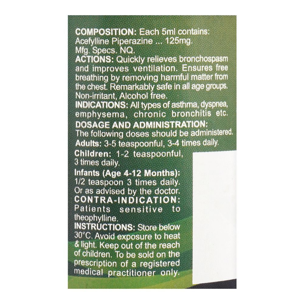 Buy NabiQasim Acefyl Wet Cough Mucus Relief Syrup, 125ml Online at Best ...