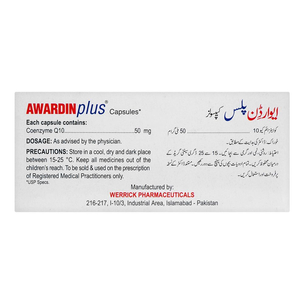 Order Werrick Pharmaceuticals Awardin Plus Capsule, 50mg, 20-Pack ...