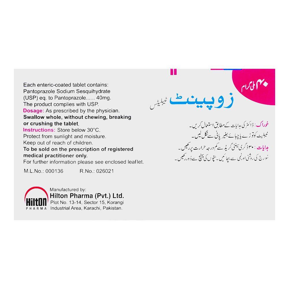 Order Hilton Pharma Zopent Tablet, 40mg, 20-Pack Online at Special ...