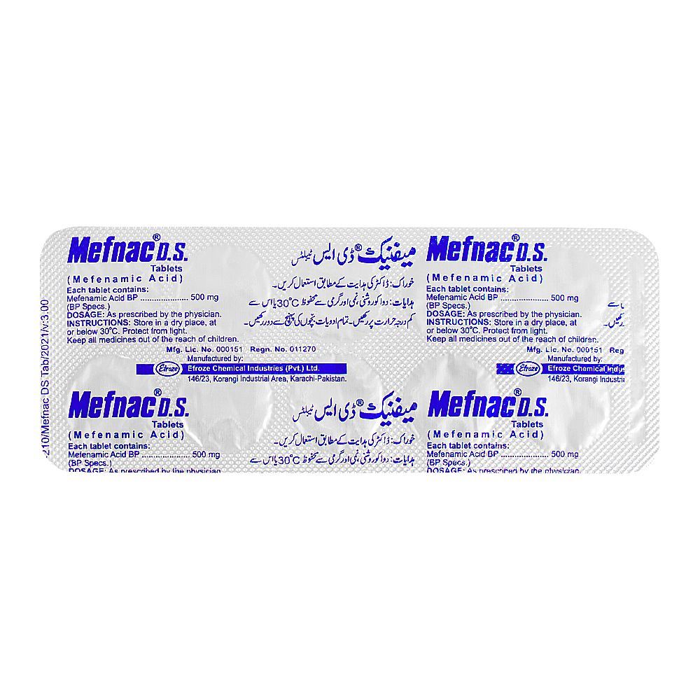 Purchase Mefnac D.S Tablets, 500mg, Strip (10 Tablets) Online at Best ...