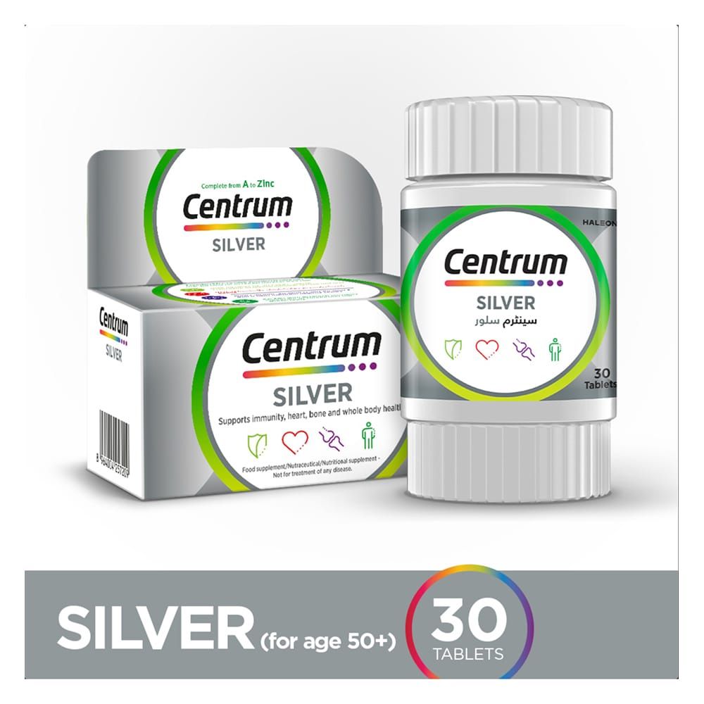 Centrum Silver 50+, Men & Women, Multivitamin Supplements, 30-Pack