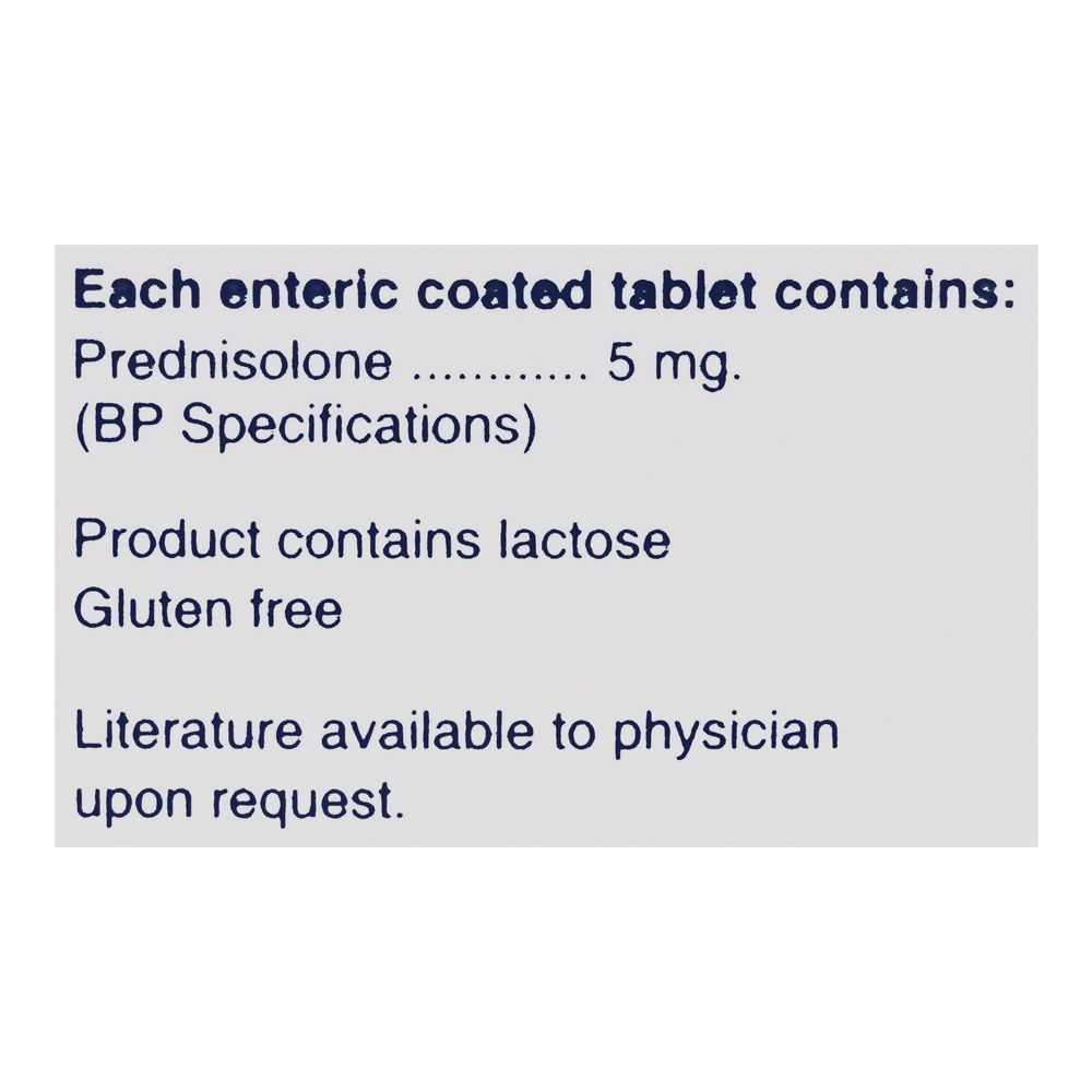 Deltacortril 5mg Enteric Coated Tablets, Bottle (100 Tablets)