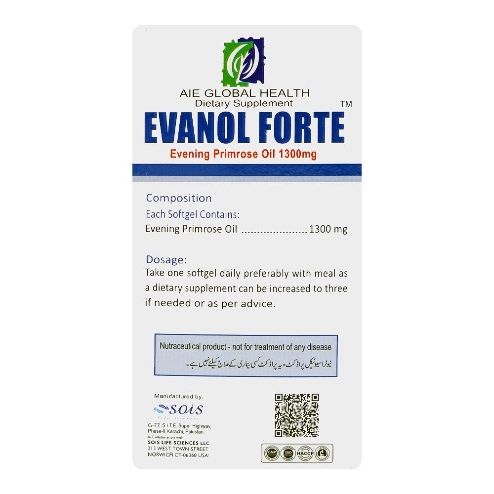Evanol Forte Capsules Dietary Supplement, Bottle (30 Softgels)