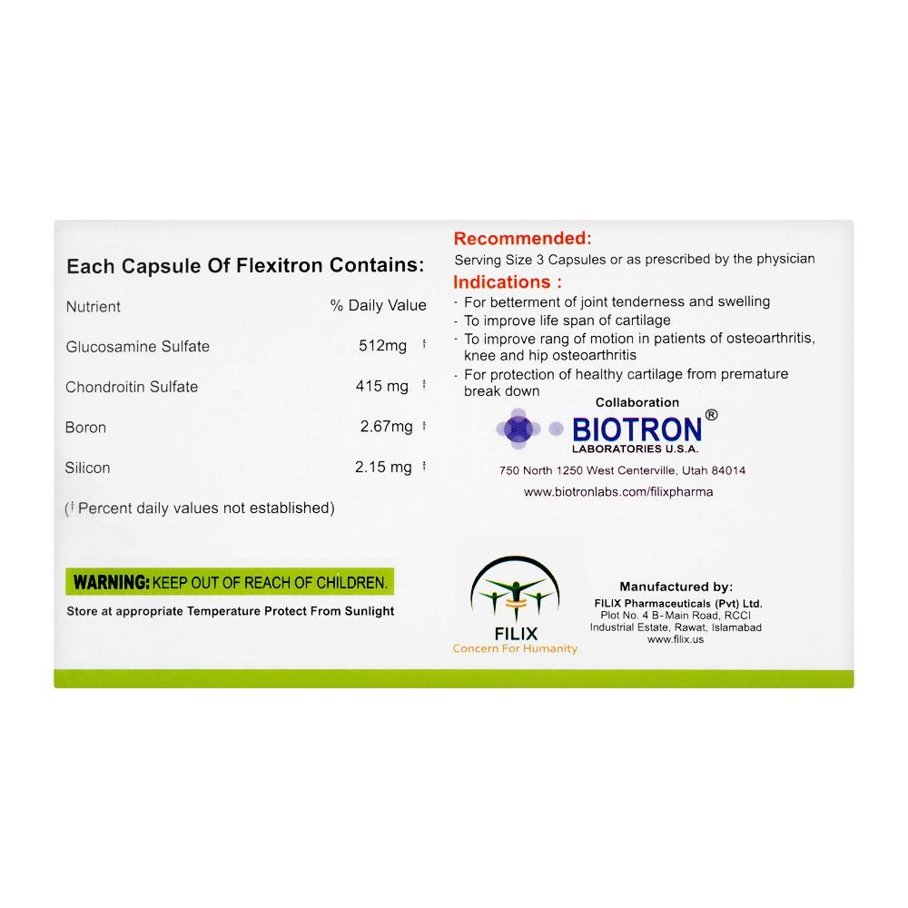 Order Filix Pharmaceuticals Flexitron Cartilage Protector Capsule, 20 ...