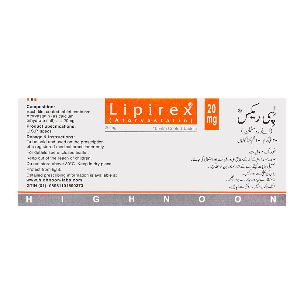 Buy Highnoon Laboratories Lipirex Tablet, 20mg, 10-Pack Online at ...