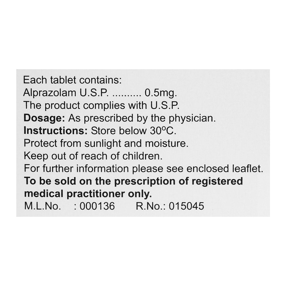 Purchase Hilton Pharma Alp Tablet, 0.5mg Strip, 10 Tablets Online at ...