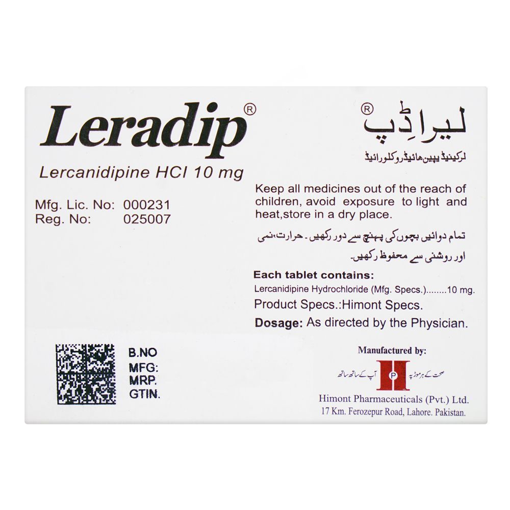 Order Leradip Tab, 10mg Online at Special Price in Pakistan - Naheed.pk