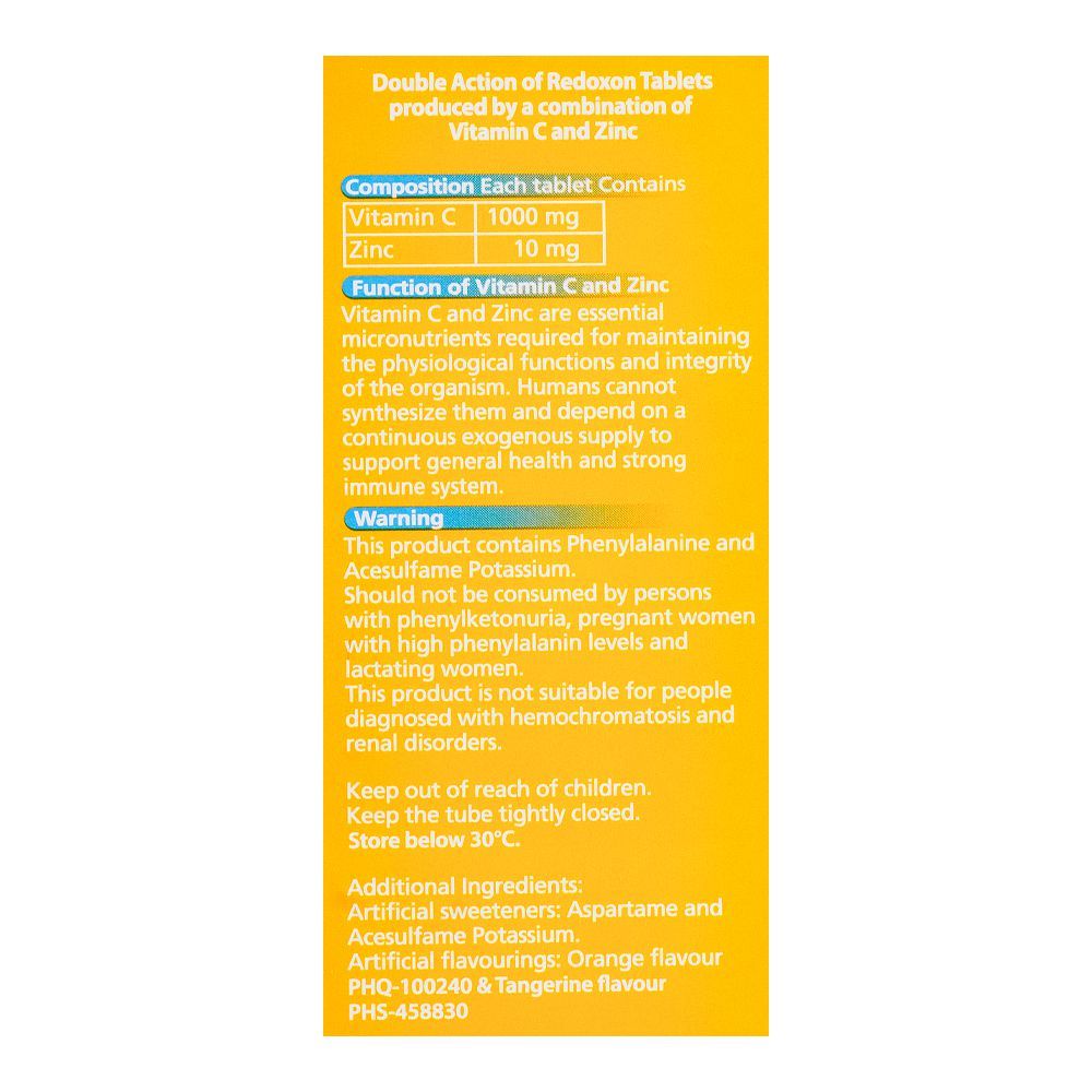 Buy Bayer Pharmaceuticals Redoxon Double Action Orange Flavour Tablets ...