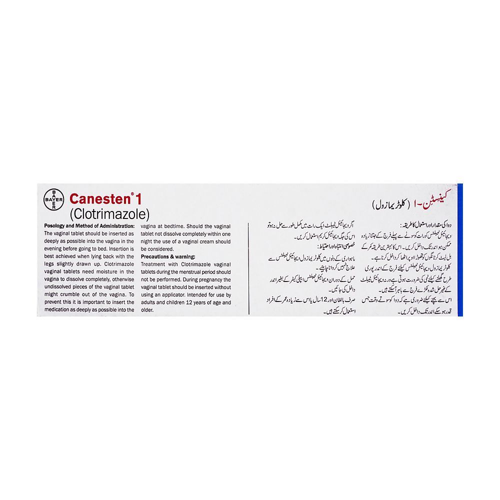 Buy Bayer Pharmaceuticals Canesten 1 Vaginal Tablet, With Applicator ...