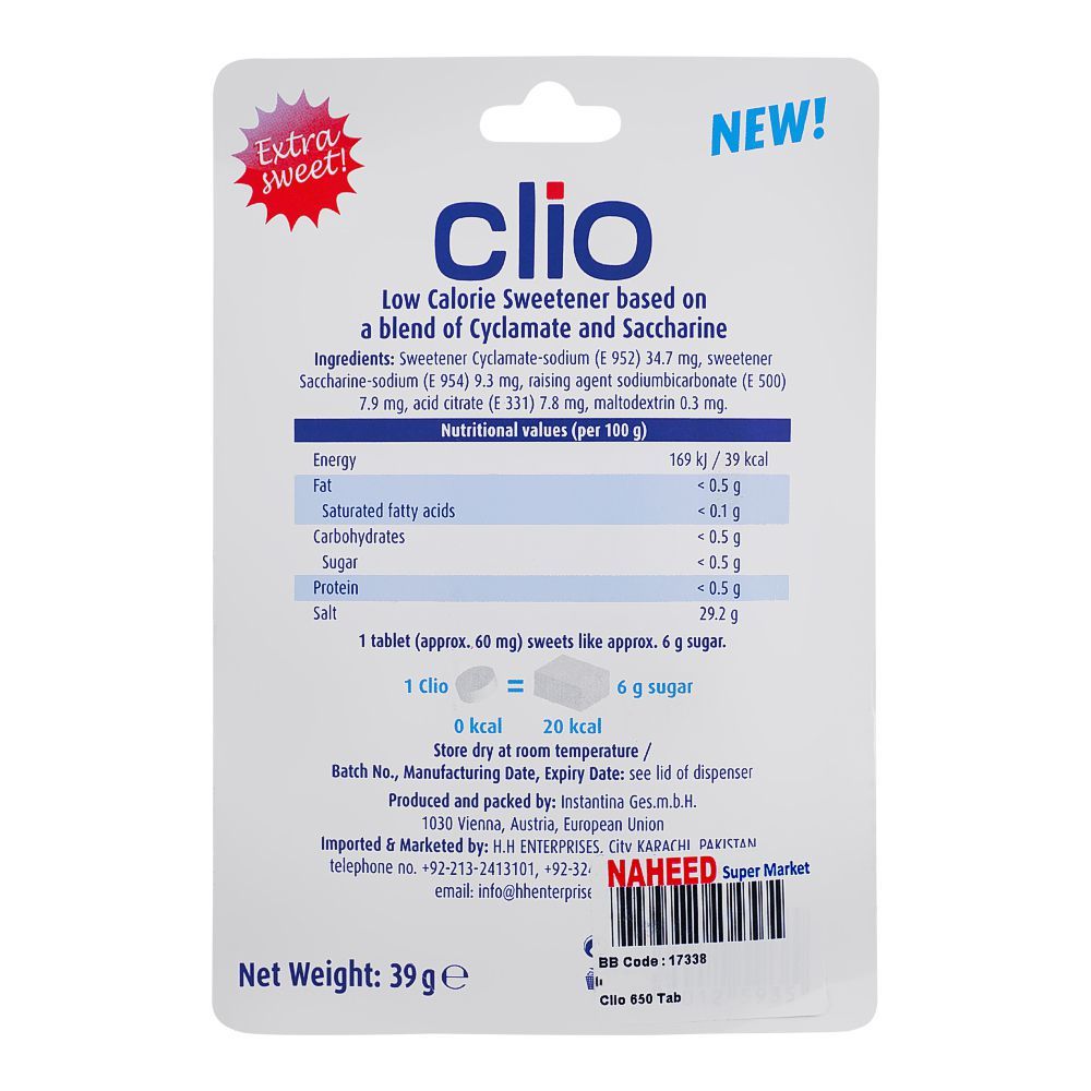 Buy Clio Low Calorie Sweetener Tablet, 650-Pack Online at Best Price in ...
