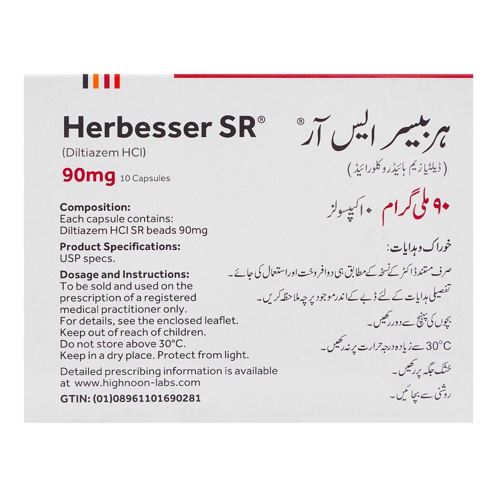 Order Highnoon Laboratories Herbesser SR Capsule, 90mg, 10-Pack Online ...