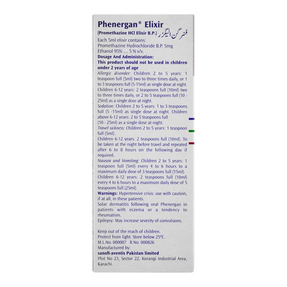 Buy Sanofi-Aventis Phenergan Elixir, 120ml Online at Special Price in ...