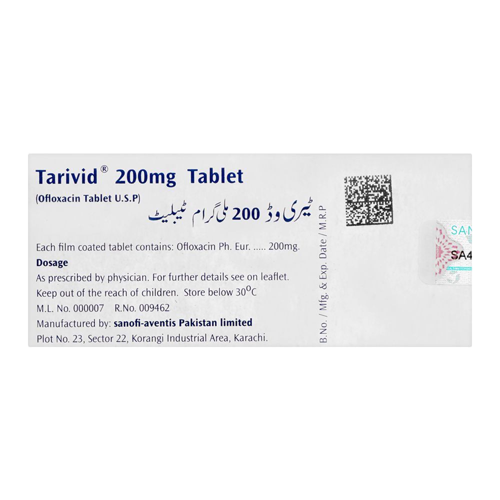 Purchase Sanofi-Aventis Tarivid Tablet, 200mg, 10-Pack Online at ...