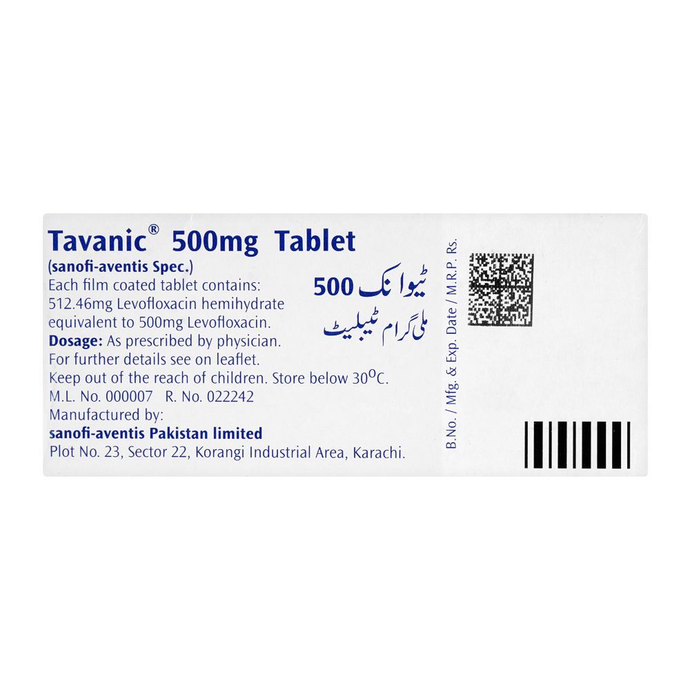 Buy Sanofi-Aventis Tavanic Tablet, 500mg, 10-Pack Online at Best Price ...