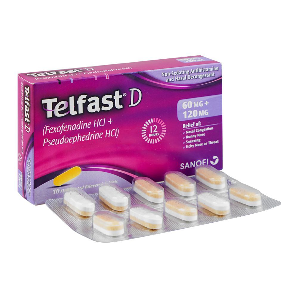 Telfast `D` Tablets, Box (10 Tablets)