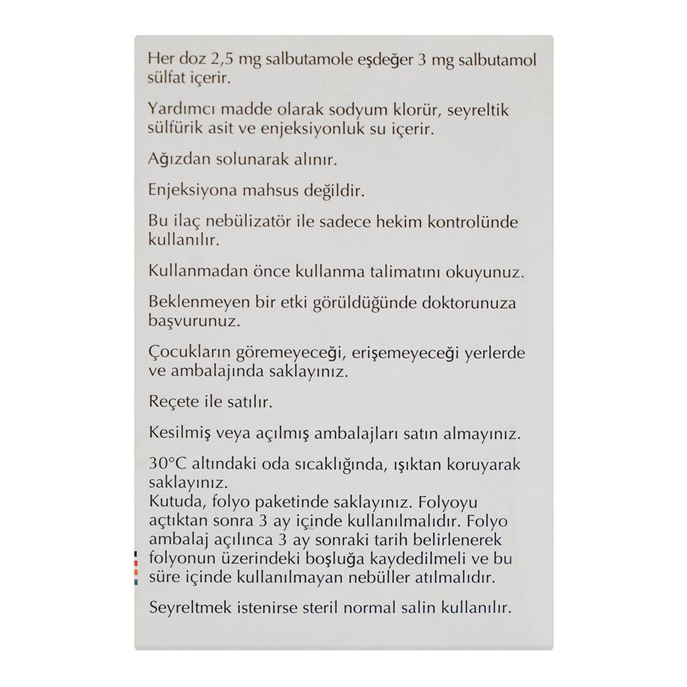 GSK Ventolin Nebules 2.5mg, For Nebulization
