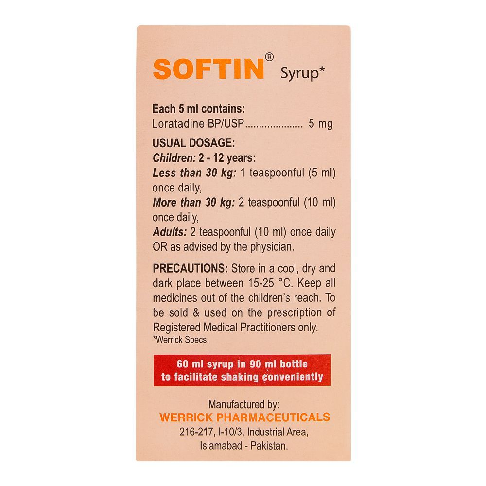 Buy Werrick Pharmaceuticals Softin Syrup, 60ml Online at Best Price in ...