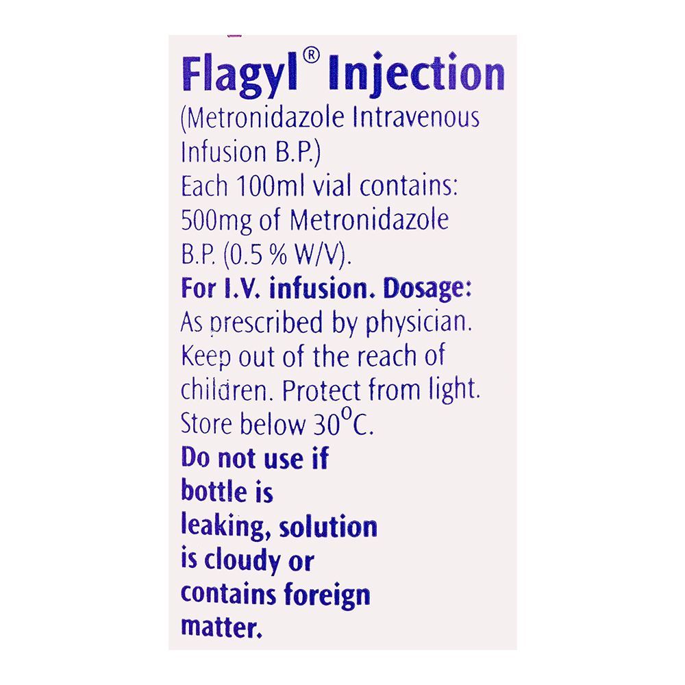 Purchase Sanofi-Aventis Flagyl Injection, 100ml Vial Online at Special ...