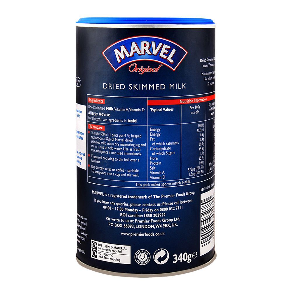 Purchase Marvel Original Dried Skimmed Milk 340gm Online at Special ...