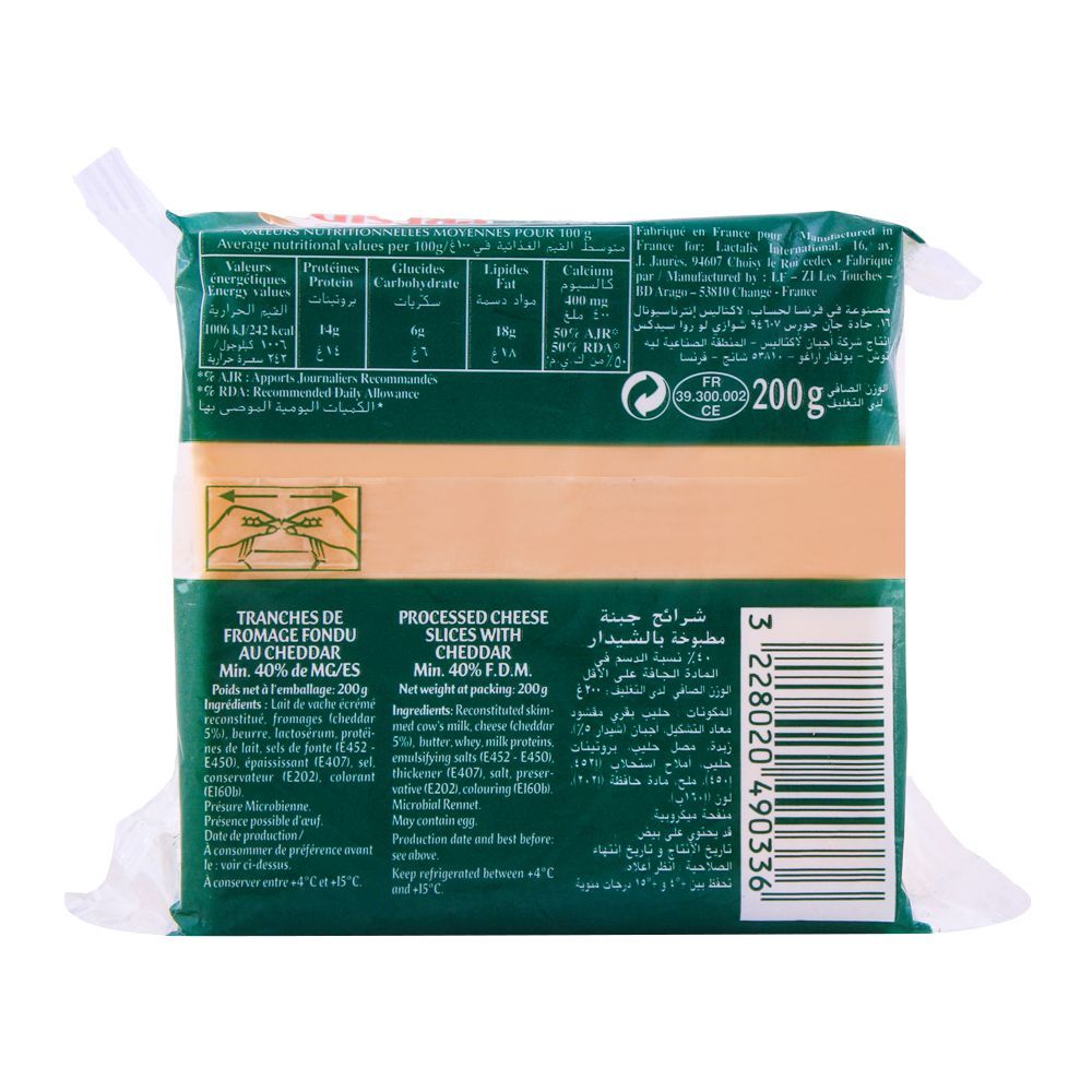 Buy President Cheddar Sandwich Slice Cheese, 12 Slices, 200g Online at ...