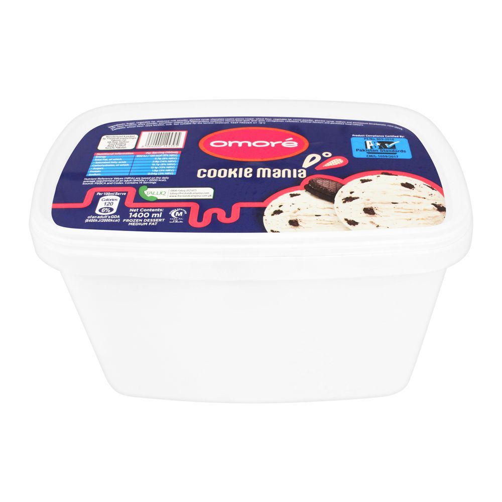 Buy Omore Cookie Mania Frozen Dessert, Tub, 1400ml Online at Best Price ...