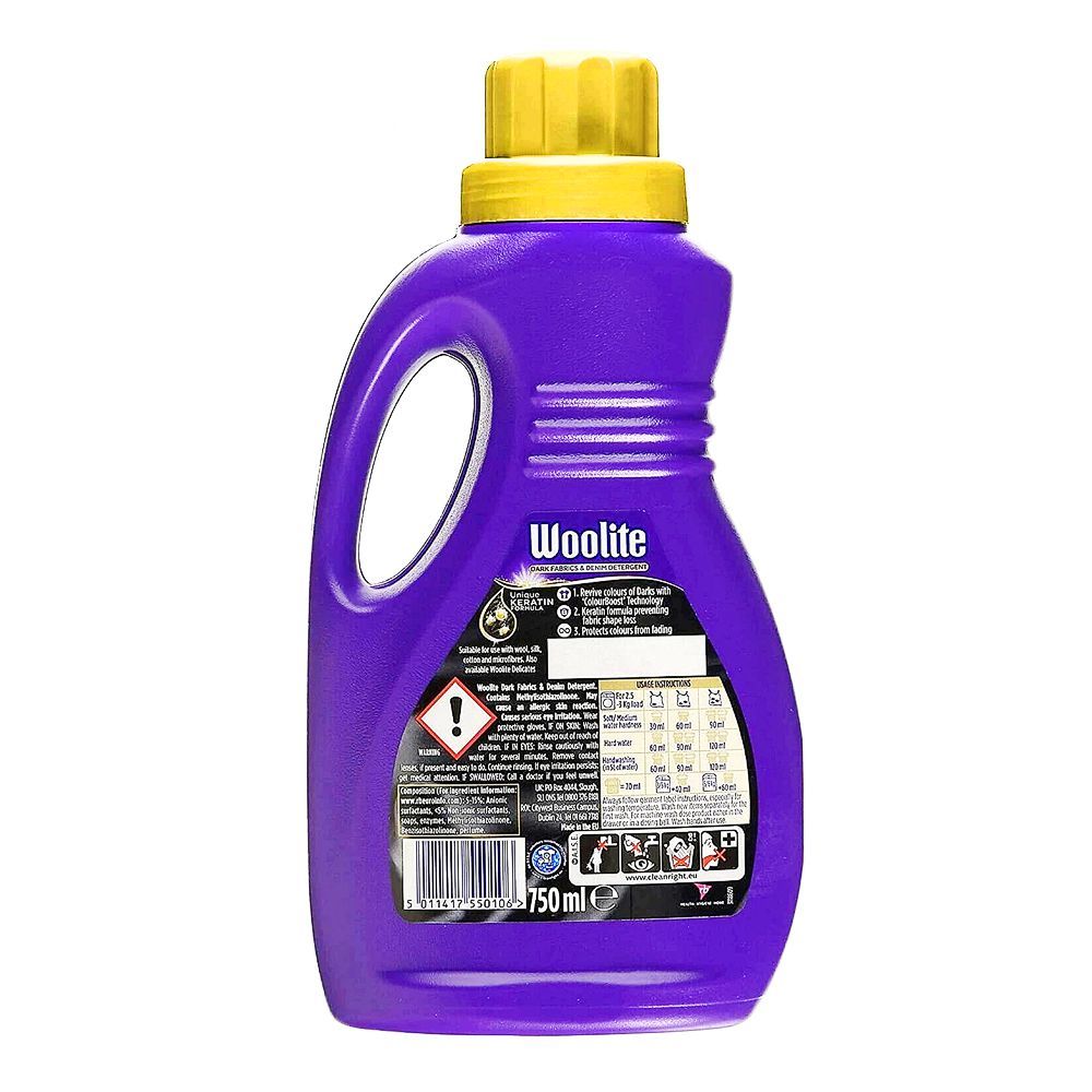 Woolite Dark Fabrics & Denim Laundry Liquid Detergent, 750ml