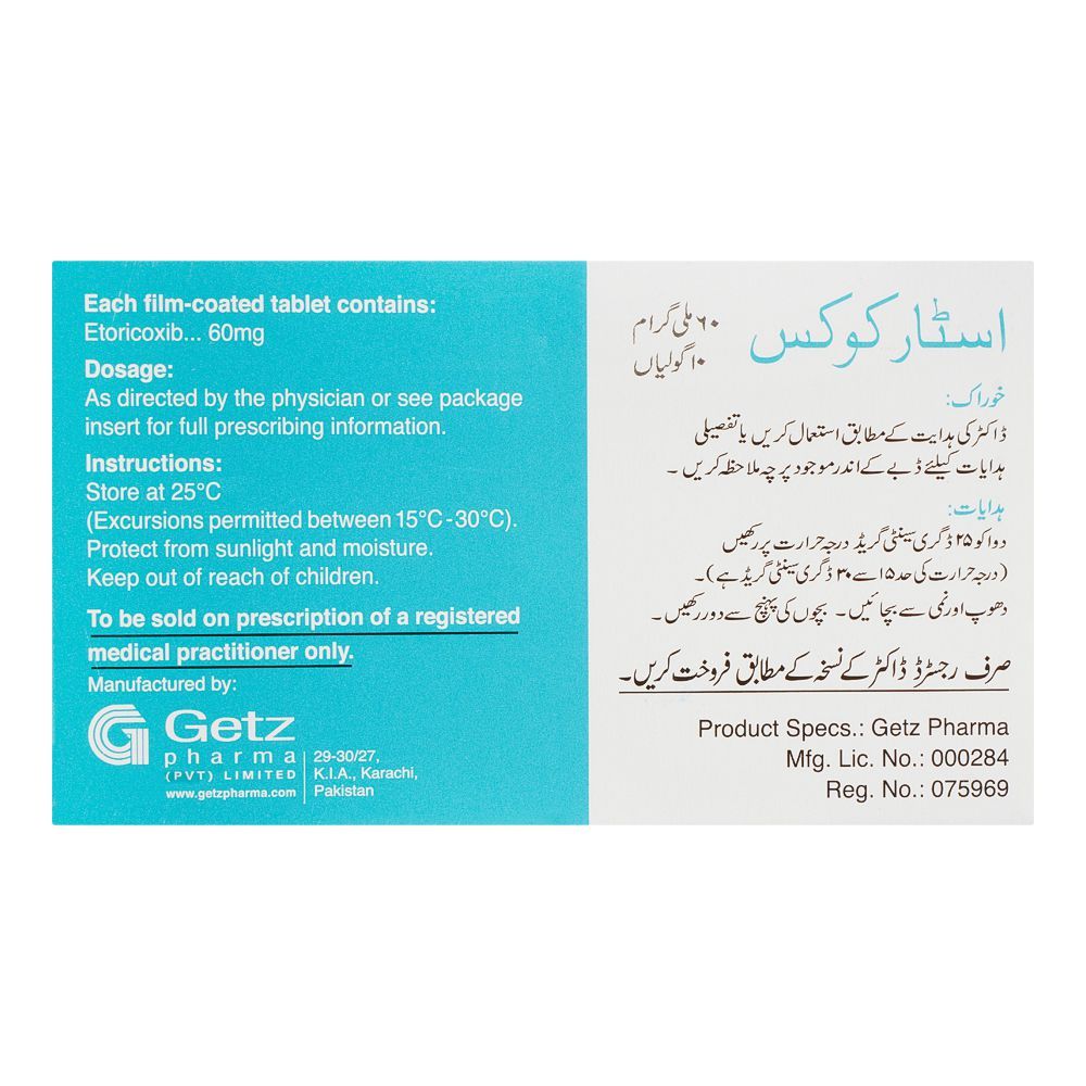 Buy Getz Pharma Starcox Tablet, 60mg, 10-Pack Online at Special Price ...