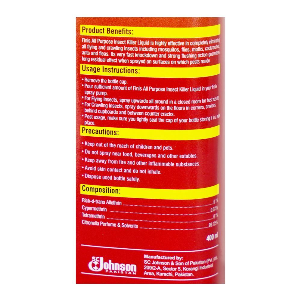 Buy Finis All Purpose Insect Killer Liquid, 400ml Online at Special ...