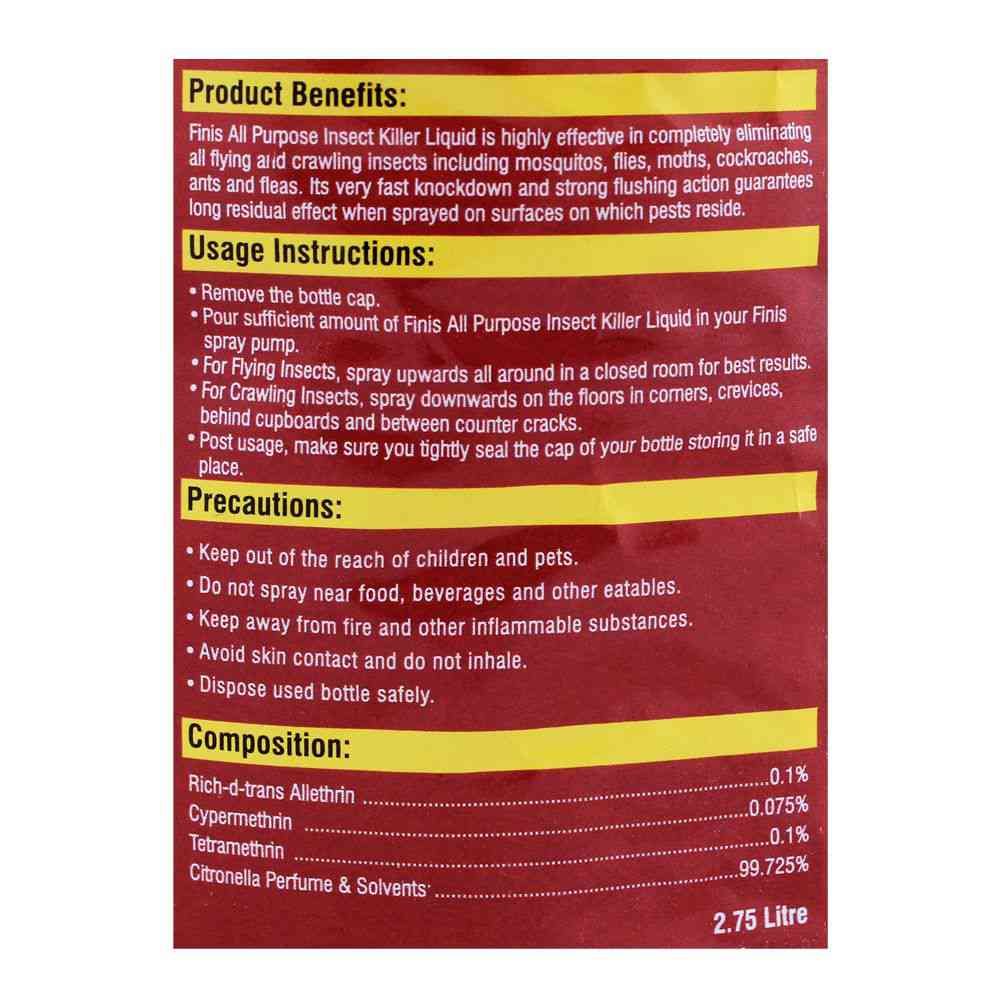 Order Finis All Purpose Insect Killer Liquid, 2.75 Liters, Bottle ...