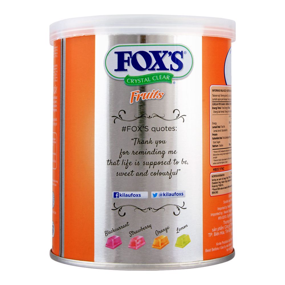 Buy Fox's Crystal Clear Mixed Fruit Flavored Candy, Tin, 180g Online at ...