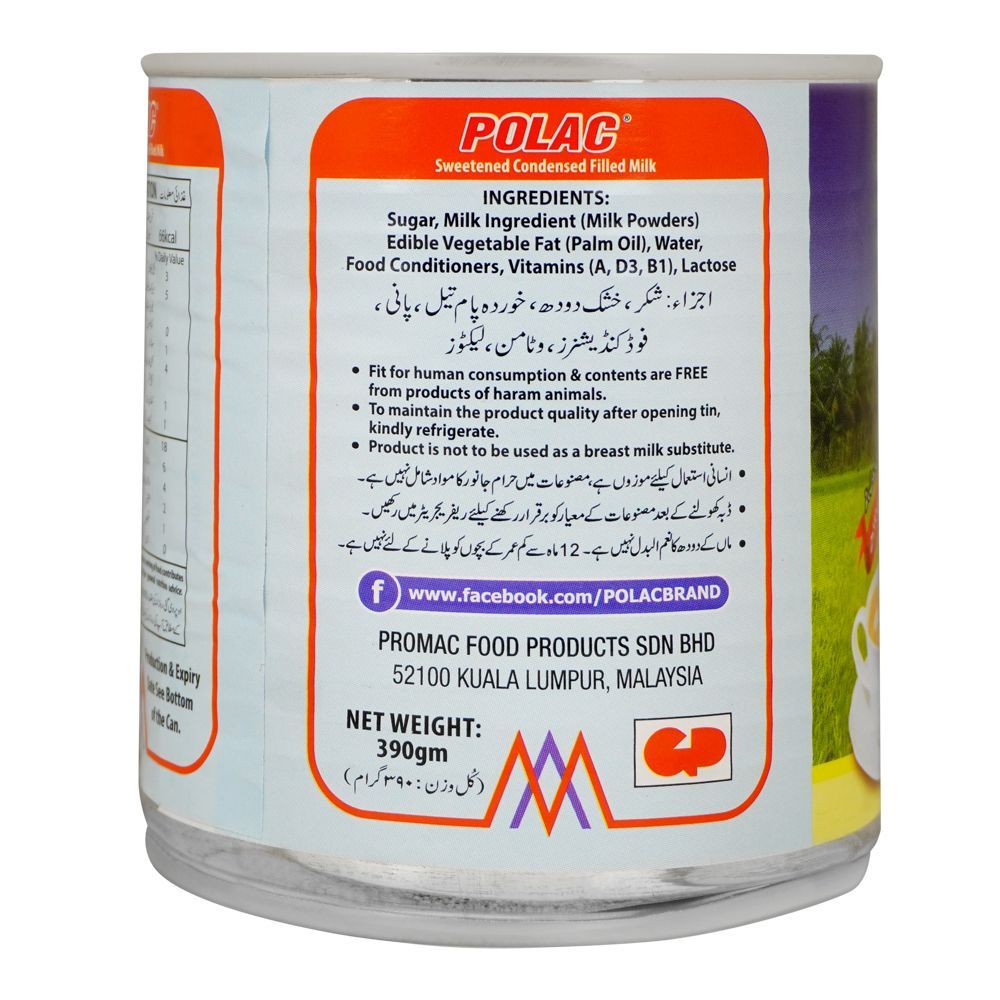 Purchase Polac Sweetened Condensed Filled Milk, 390g Online at Best ...
