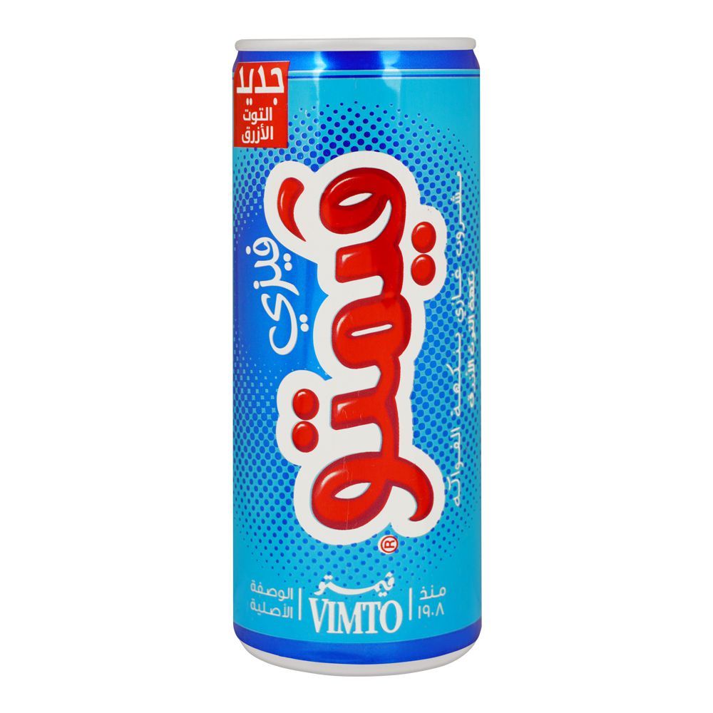 Buy Vimto Fizzy Blue Raspberry Drink, Slim Can, 250ml Online at Best ...