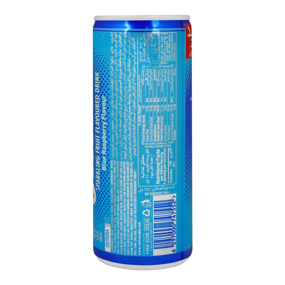 Buy Vimto Fizzy Blue Raspberry Drink, Slim Can, 250ml Online at Best ...