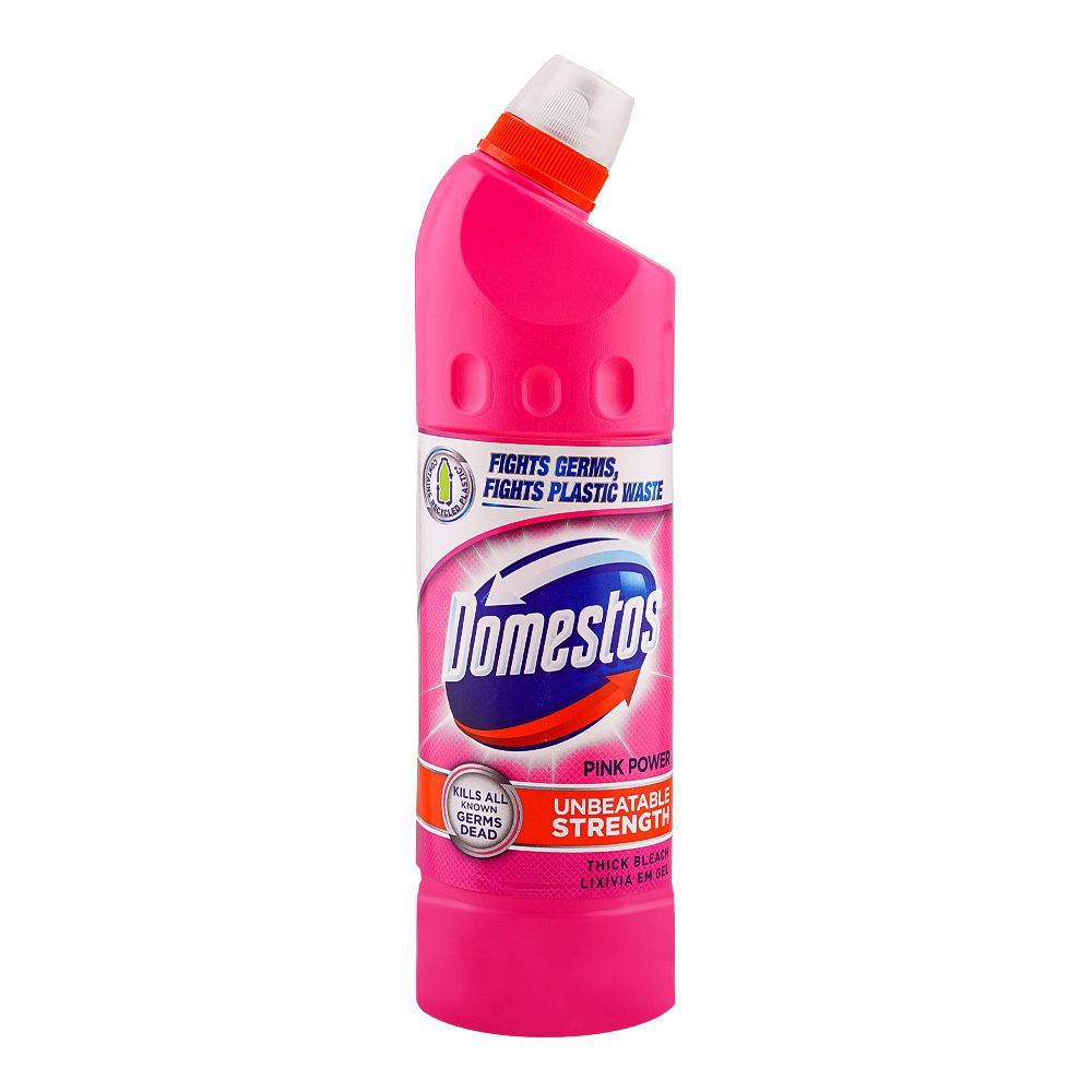 Domestos Pink Power Thick Bleach Disinfectant, Toilet Cleaner, 750ml