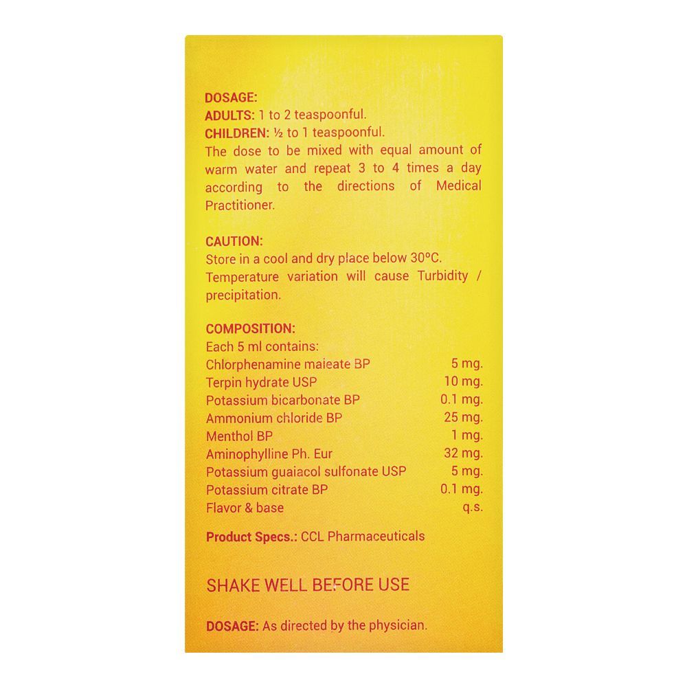 Purchase CCL Pharmaceuticals Pulmonol Cough Syrup, 120ml Online at Best ...