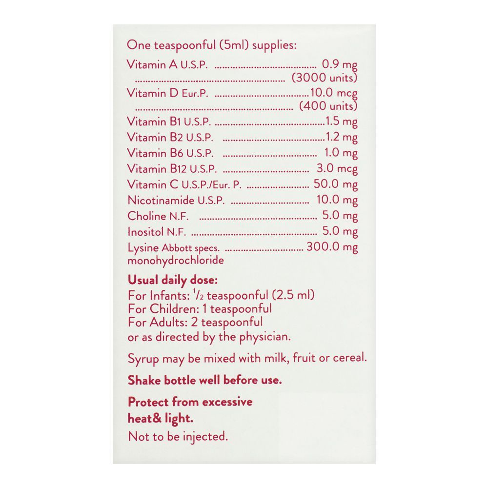 Buy Abbott ViDaylin L Syrup, 120ml Online at Best Price in Pakistan ...