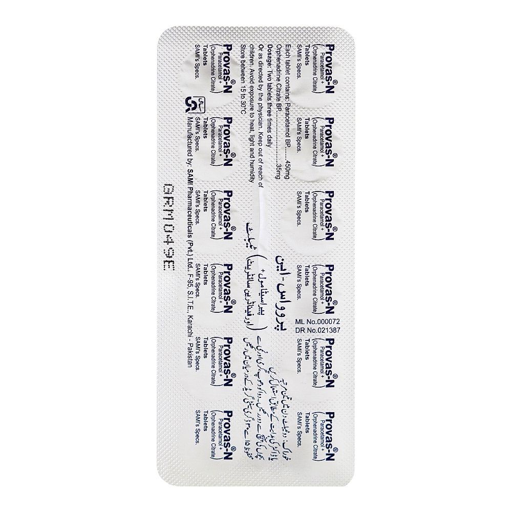 Sami Pharmaceuticals Provas-N Tablet, 1-Strip