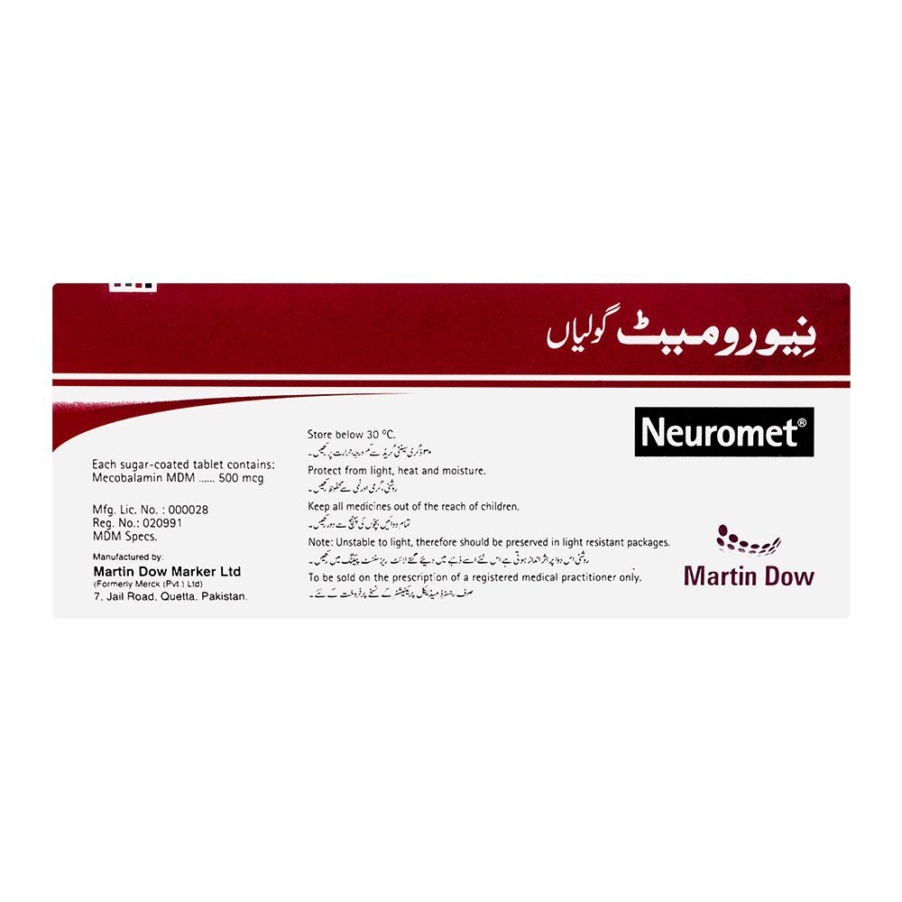 Purchase Martin Dow Neuromet Tablet, 500mg, 1-Strip Online at Special ...