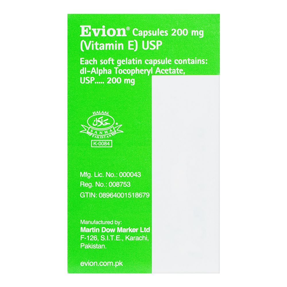 Purchase Martin Dow Evion Capsule Strip, 200mg, 10 Capsules Online at ...