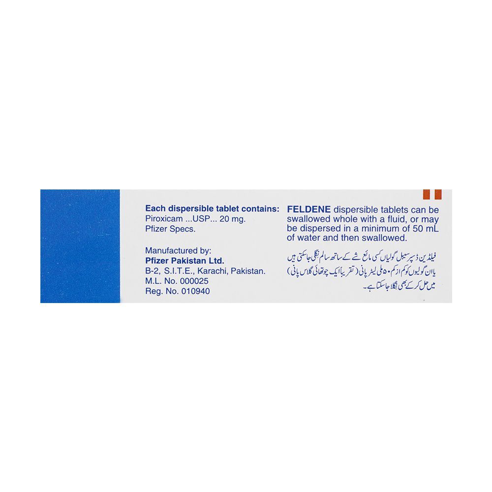 Buy Pfizer Feldene Tablet, 20mg, 1-Strip Online at Special Price in ...