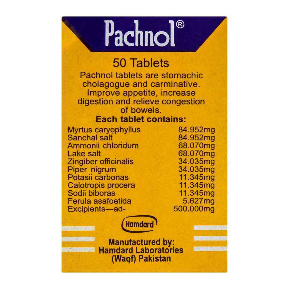 Purchase Hamdard Pachnol, 50 Tablets Online at Special Price in ...